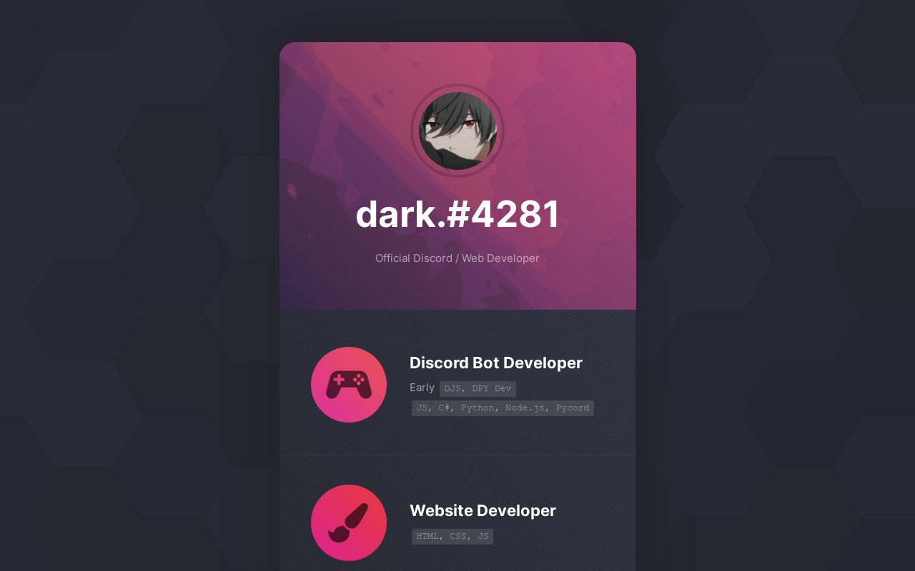 Developer Card